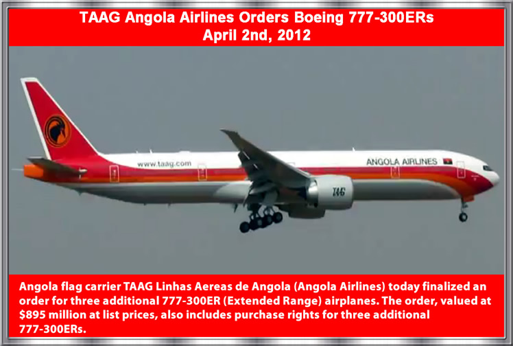 Boeing 777-300ER da TAAG D2-TEG